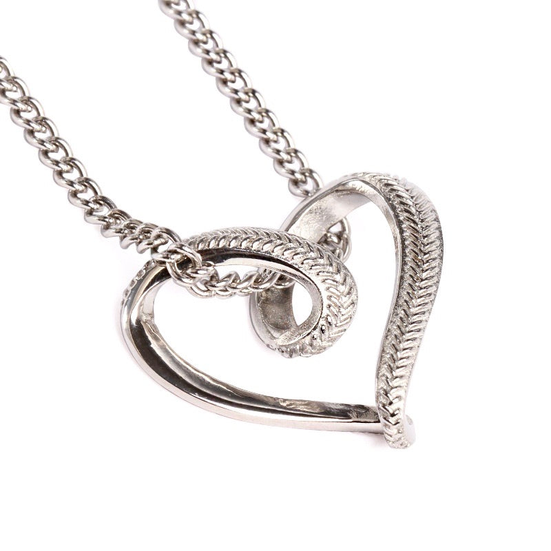 Stainless Baseball Stitched Infinity Heart Pendant and Chain – HOF JEWELRY